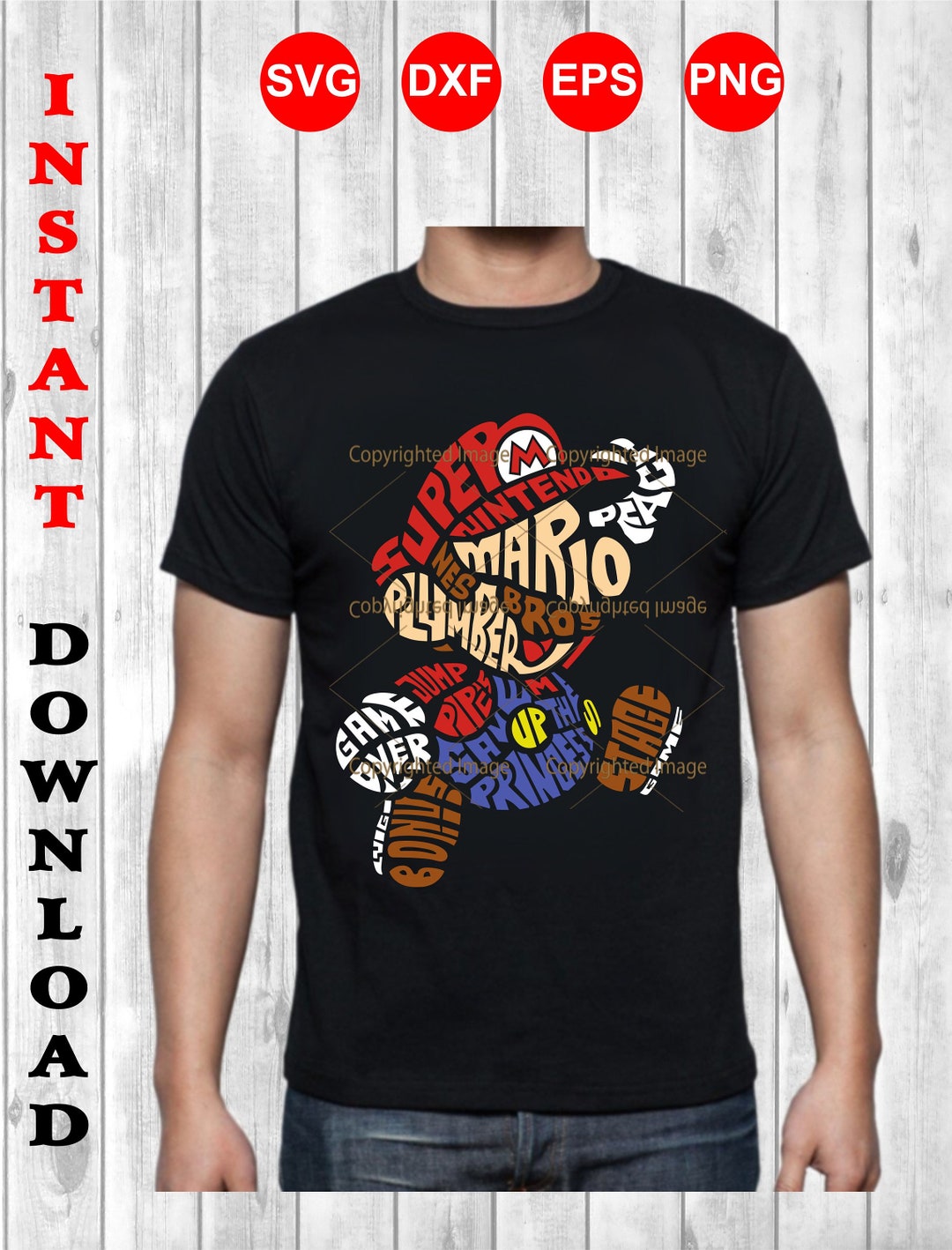 Super Mario Typography Design, Svg Cutting Files for Cricut and ...
