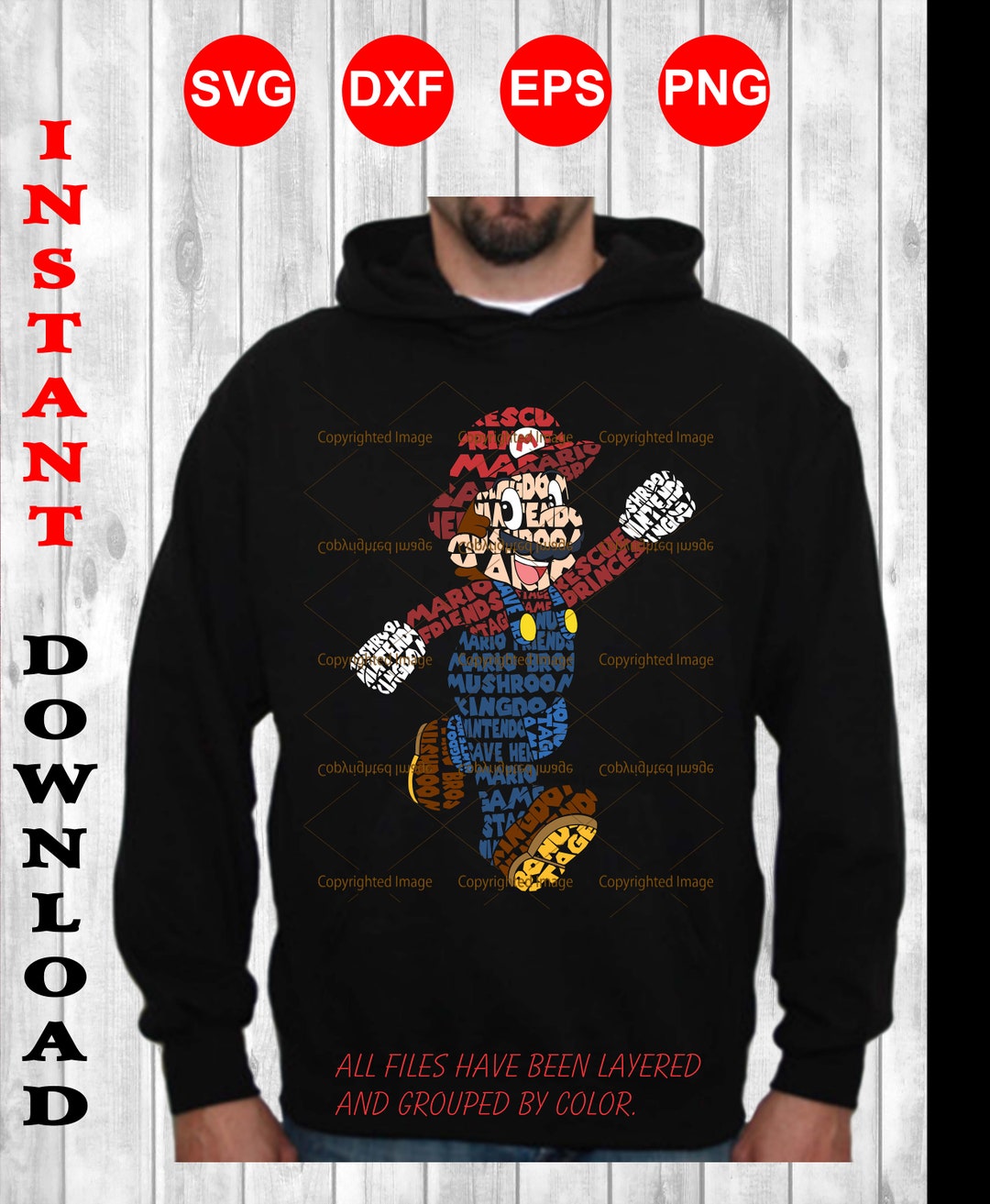 Mario Typography Design, Svg Cutting File - Png File -clipart -EPS ...