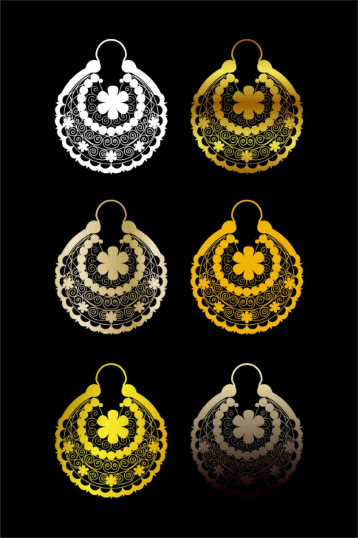 Arracadas Jerezanas Jewelry Mexican Earrings Svg Files | Etsy