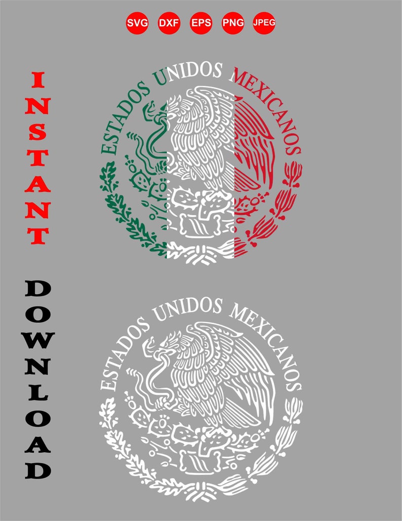 Mexico Coat of Arms svg Vector escudo de Mexico svg png | Etsy
