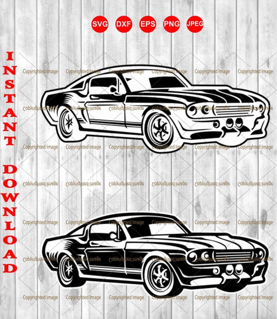 Ford Mustang Classic Sport Car Svg Cutting Files for Cricut - Etsy