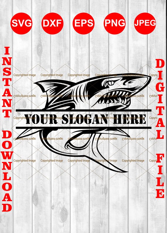 Shark Monogram Design Svg Cutting Files Png Clipart EPS - Etsy