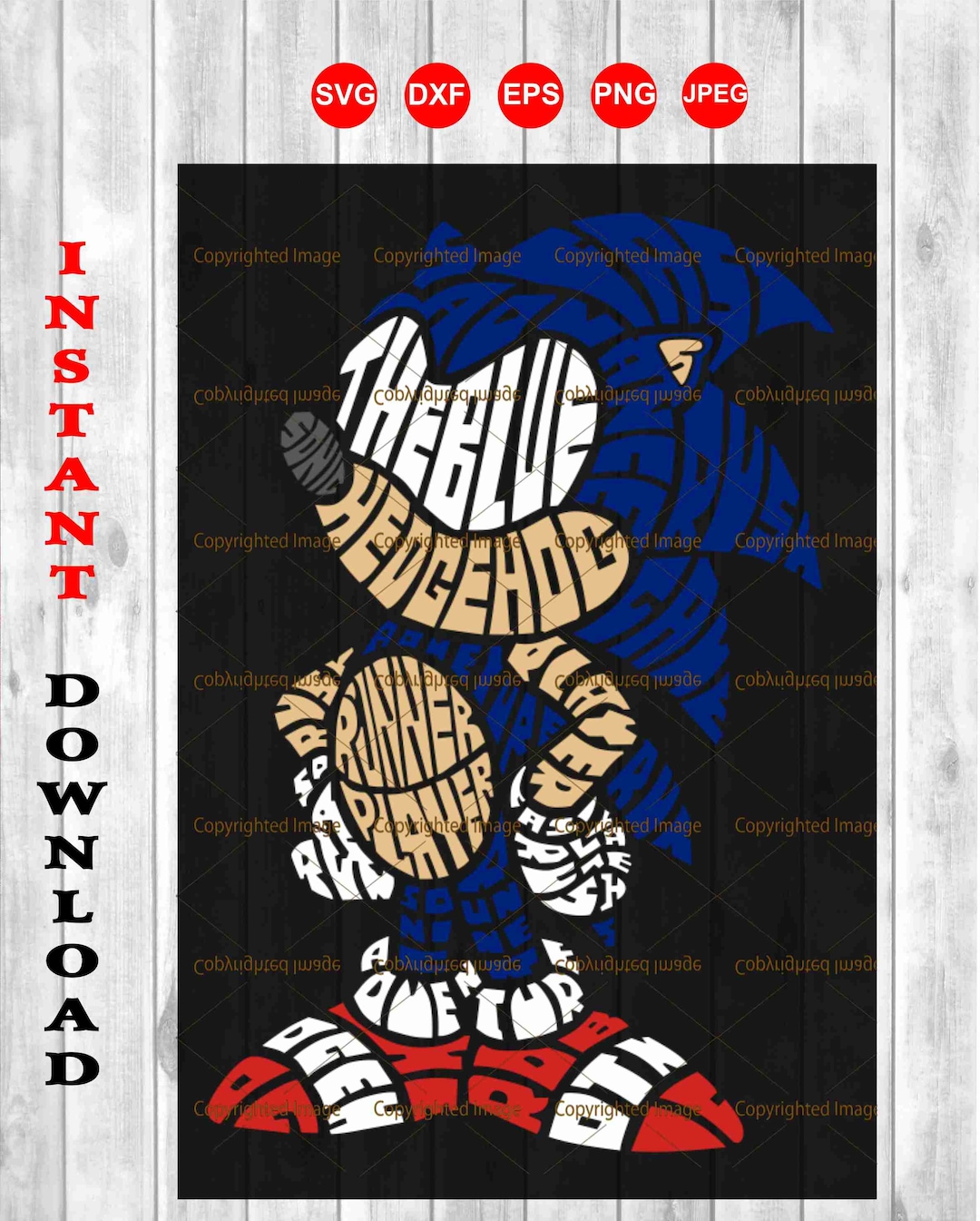 Sonic Typography Design Svg Cutting Files Clipart EPS Vector - Etsy