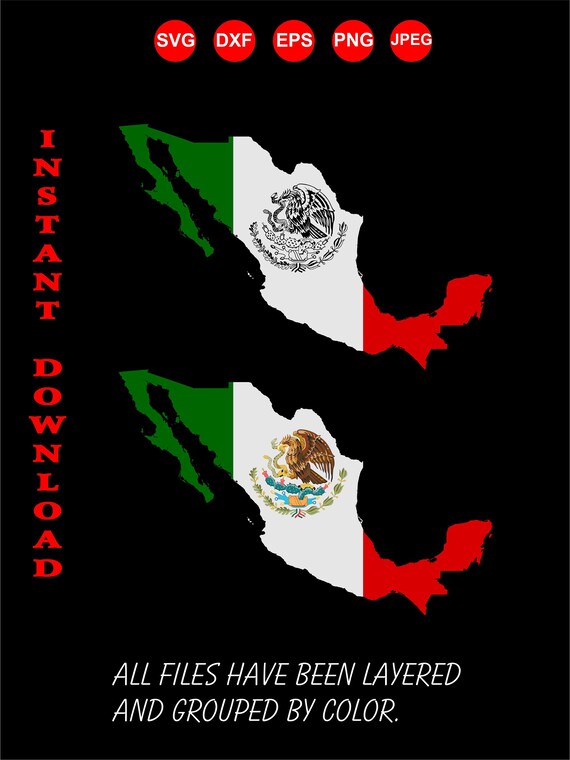 Mexico Map Svg Cutting Files Png Clipart EPS Vector Files | Etsy