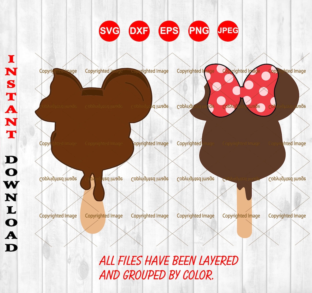 Minnie Y Mickey Ice Cream Bar Svg Cutting Files Png Clipart Eps Vector ...