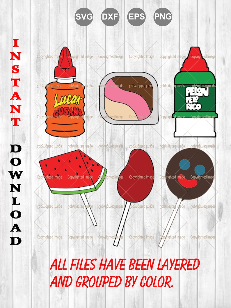 Mexican Candy Dulces Mexicanos, Svg Cut Files, Clipart -EPS Vector ...