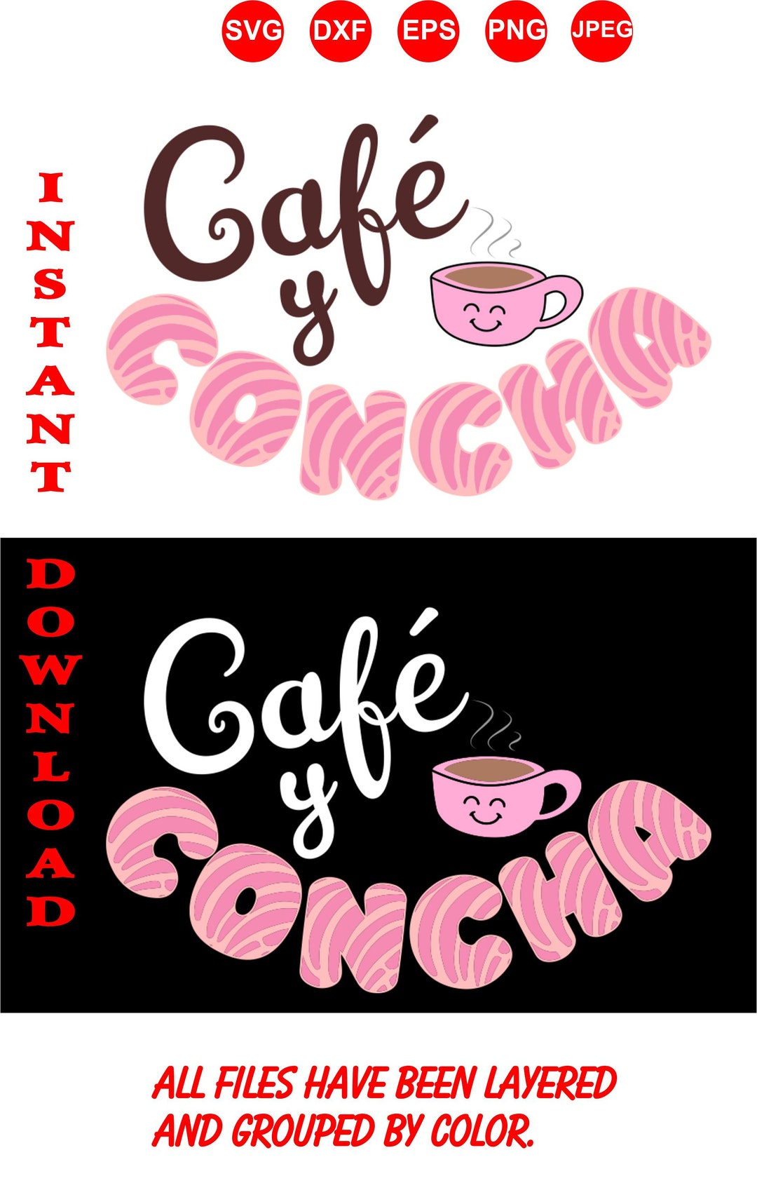 Café y Concha archivos de corte svg png clipart archivos vectoriales ...
