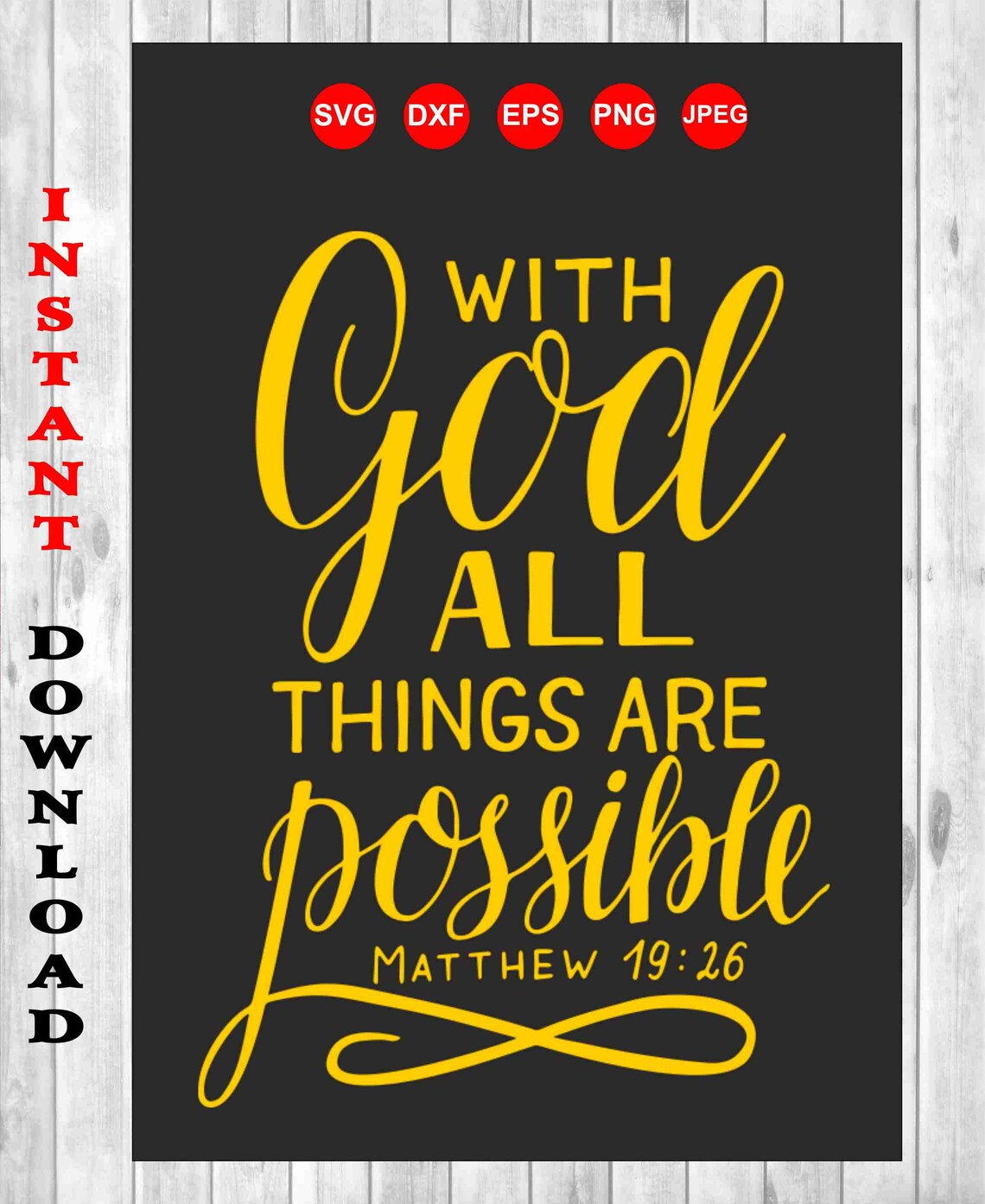 With God All Things Are Possible, Svg Cut Files - Png Clipart -EPS ...