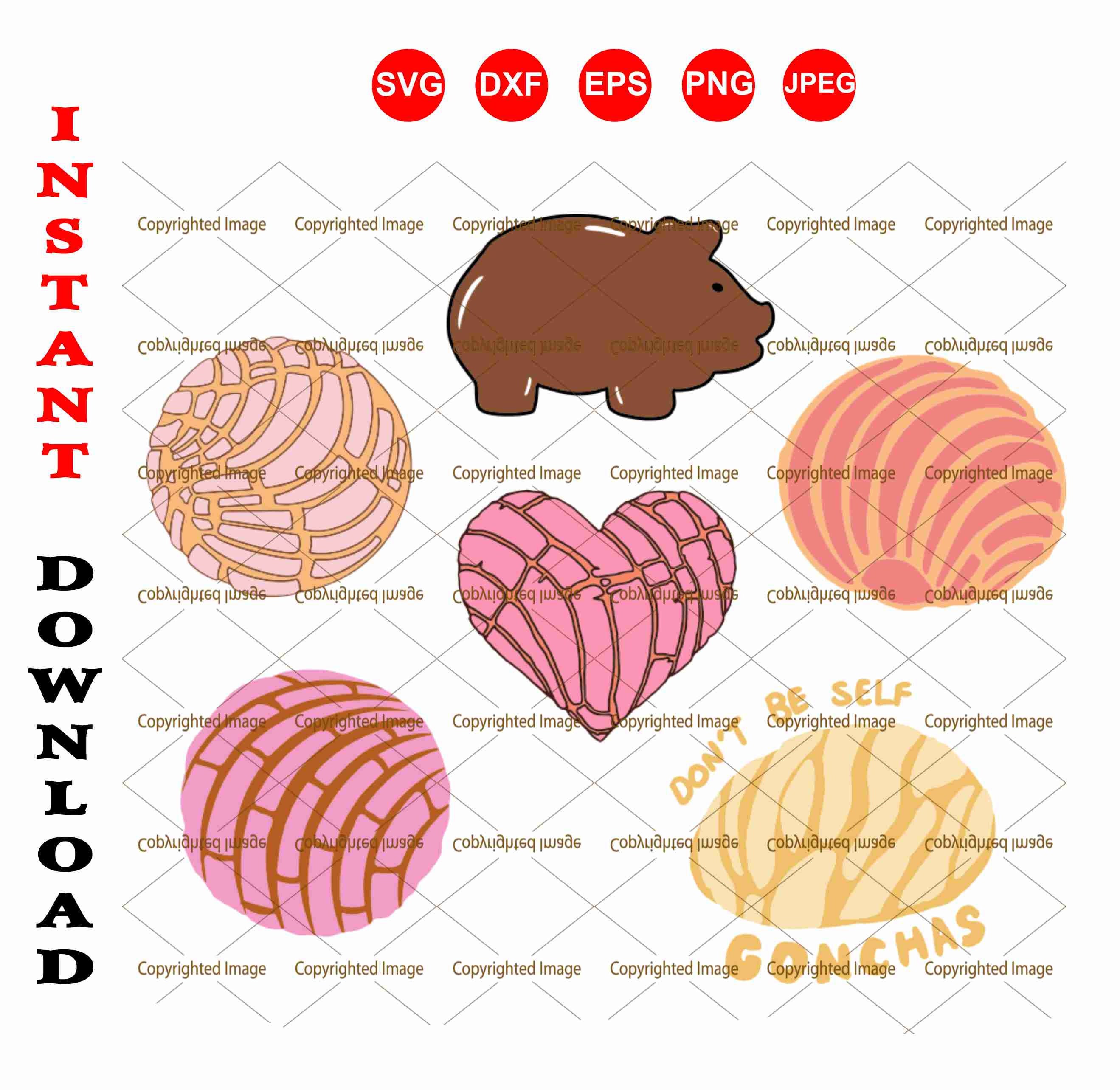 Pan Dulce Mexicano Svg Cutting Files, Pan Dulce Bundle, Clipart Mexican ...