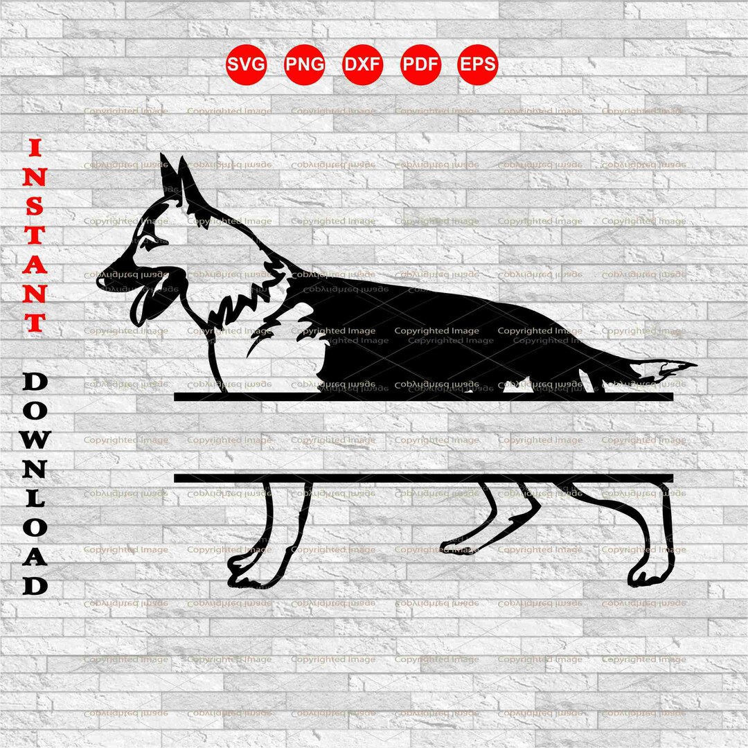 Sherman Shepherd-dog Monogram Svg Cutting Files for Cricut - Etsy