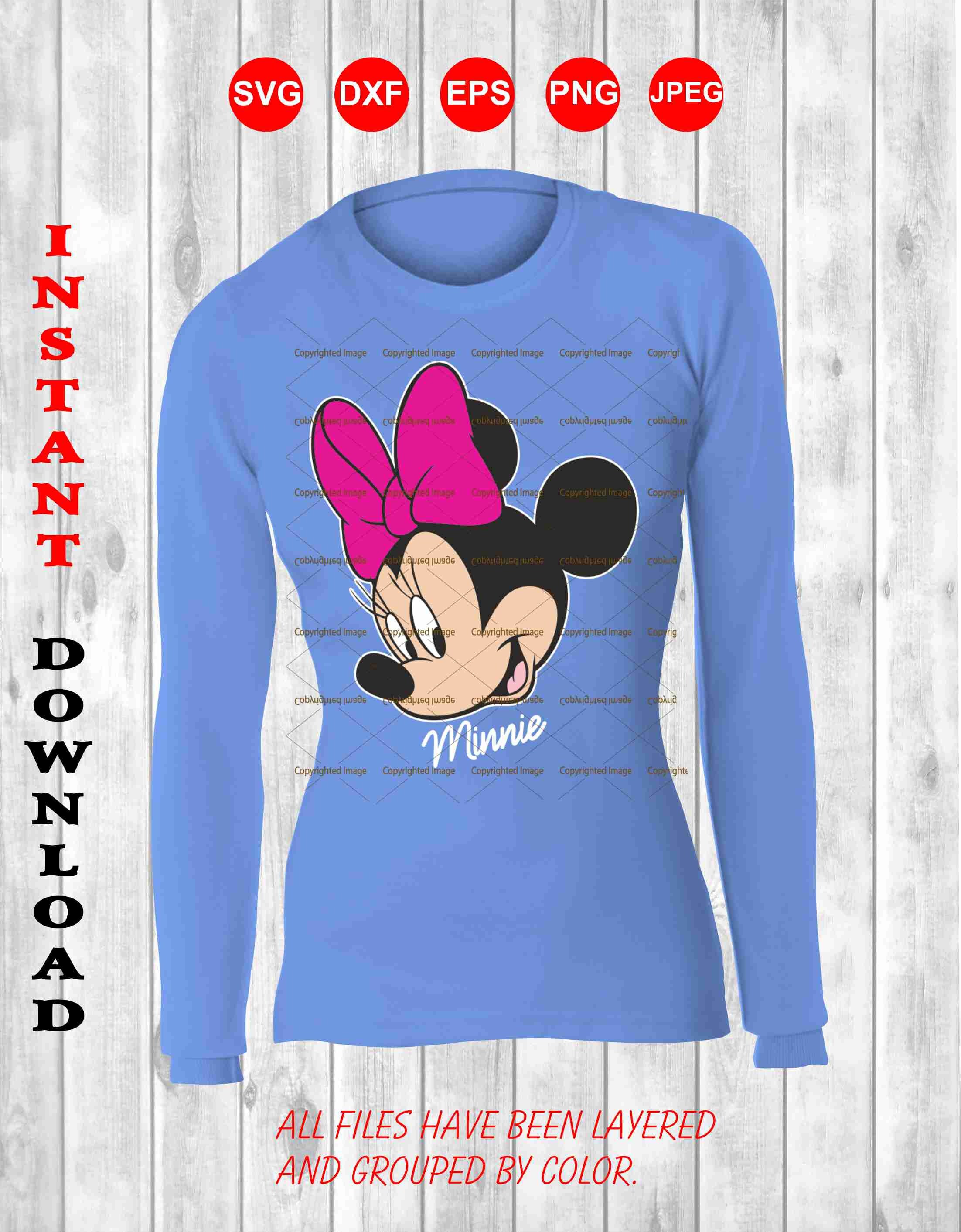 Minnie Mouse, Svg Cutting Files - Png Clipart -EPS Vector Files ...