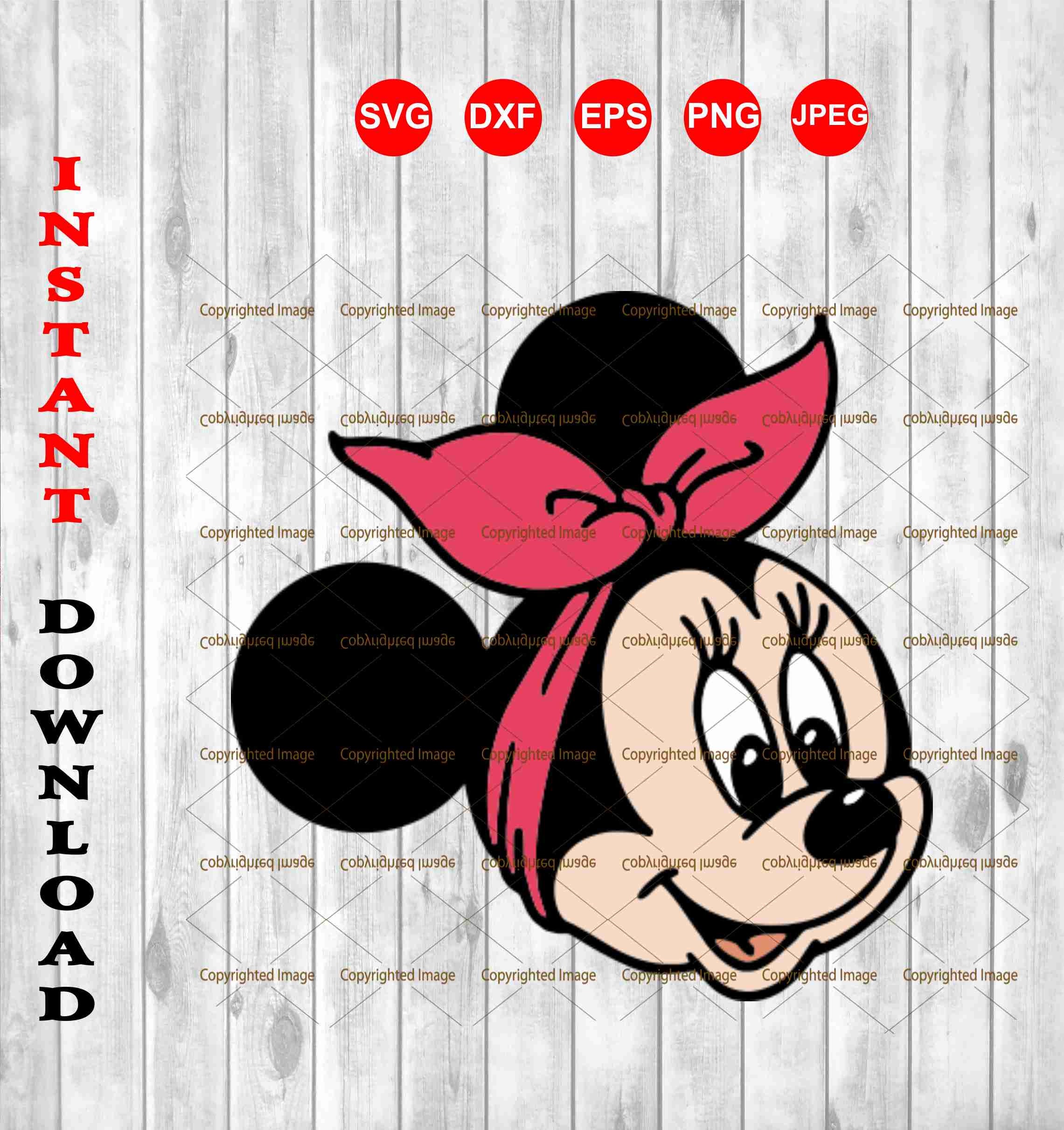 Minnie Mouse Head Without Polka Dots on Bandana,vg Cutting Files for ...