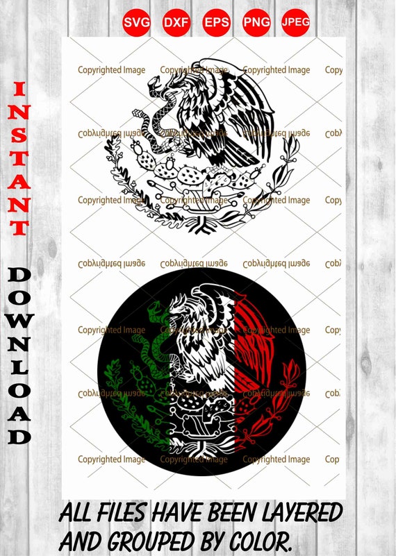 Mexico Coat of Arms Svg Files Vector Clip Art Svg Cutting | Etsy