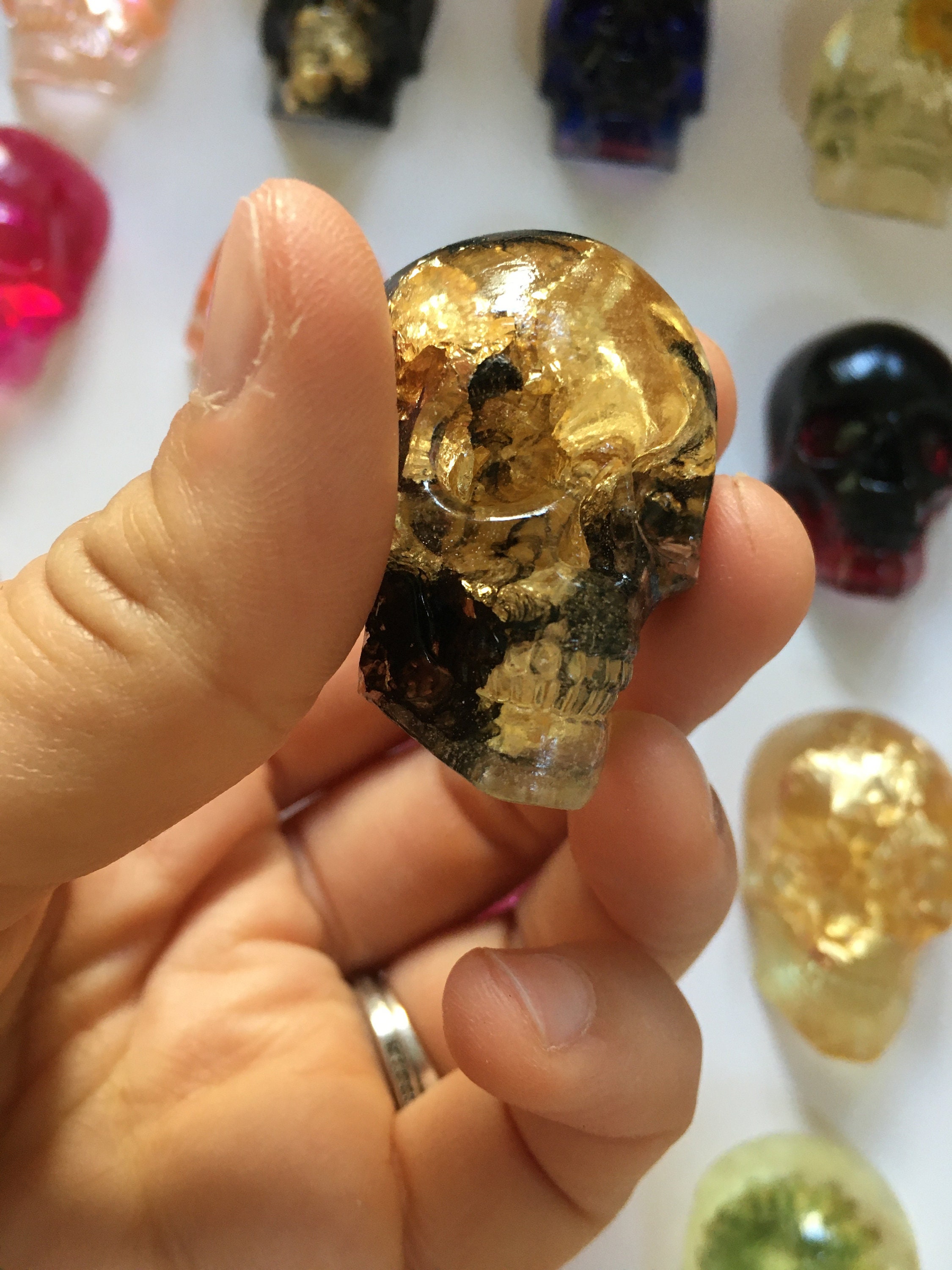 Resin Skulls Custom Art Custom Resin Skull Cute Skull - Etsy UK