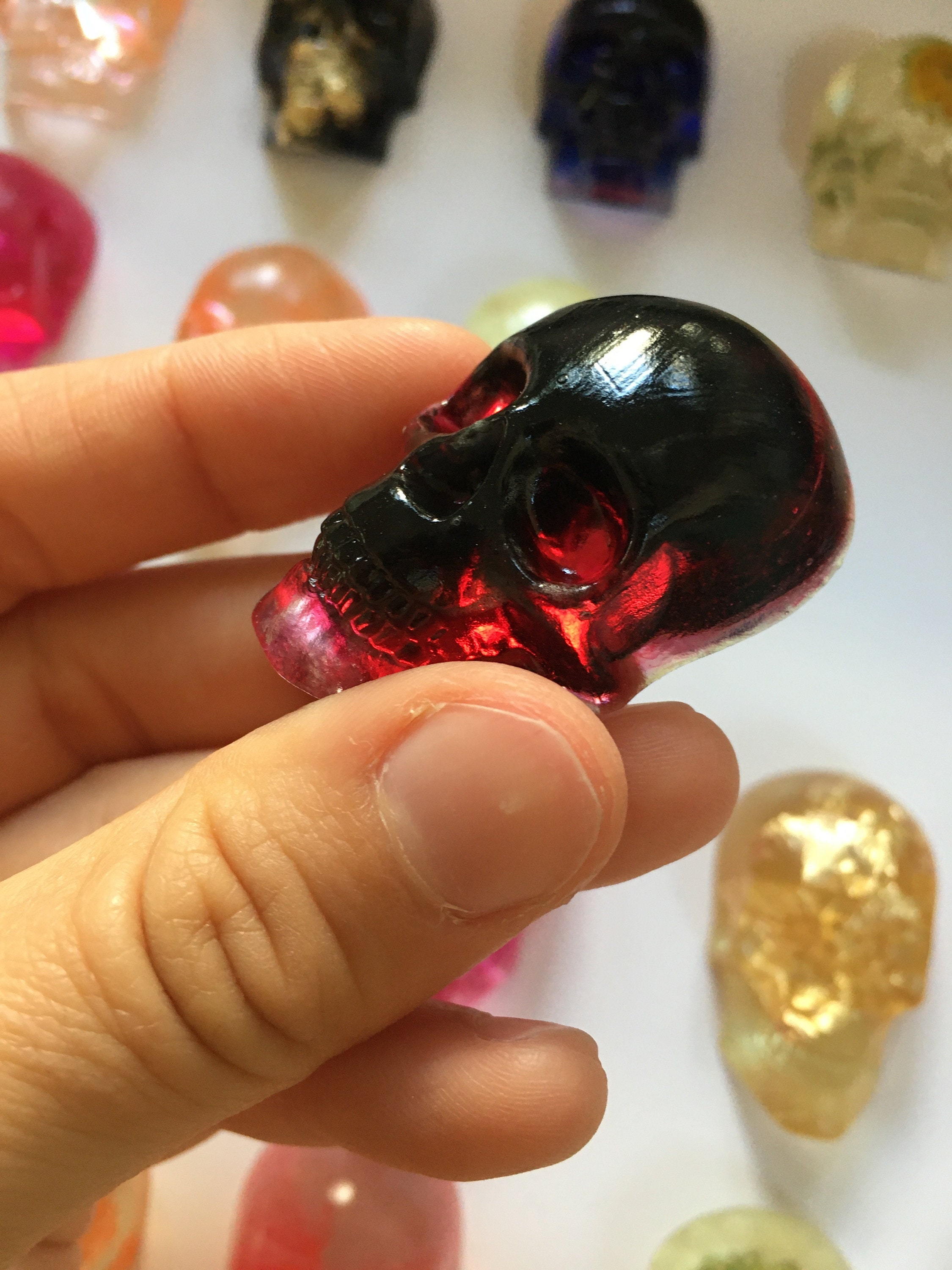 Resin Skulls Custom Art Custom Resin Skull Cute Skull - Etsy UK