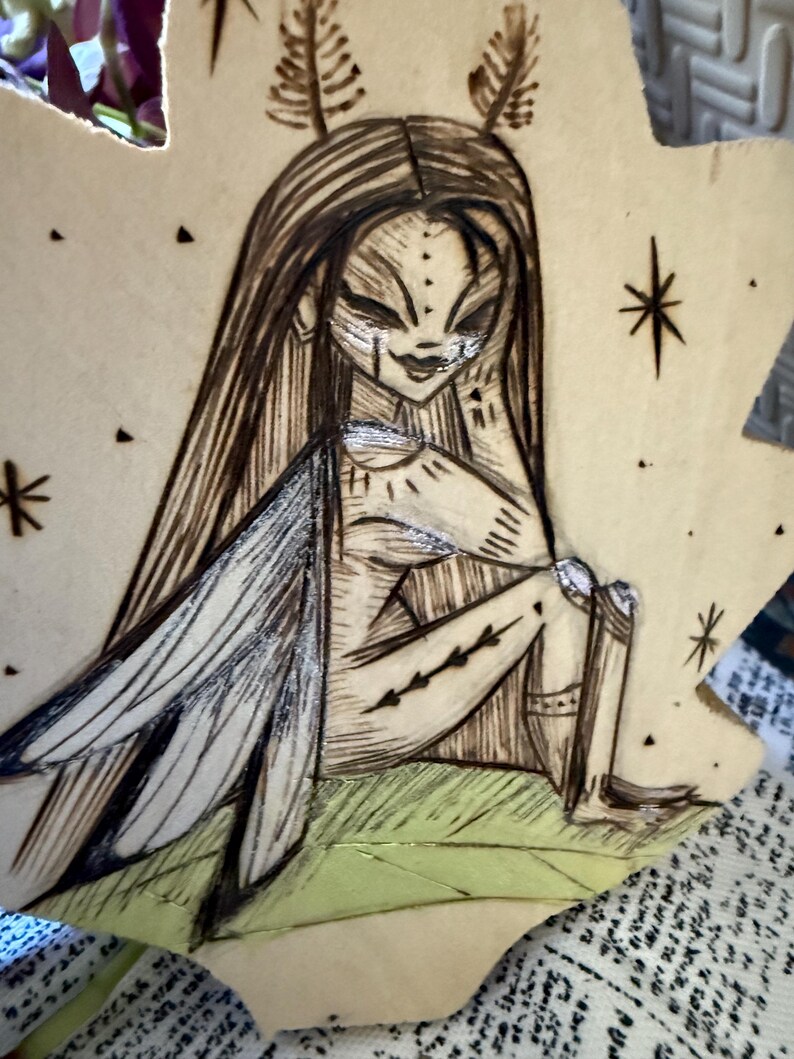 Fairy Wood Burning- Wall Hanging- Gothic - Nature - Pyrography - Etsy