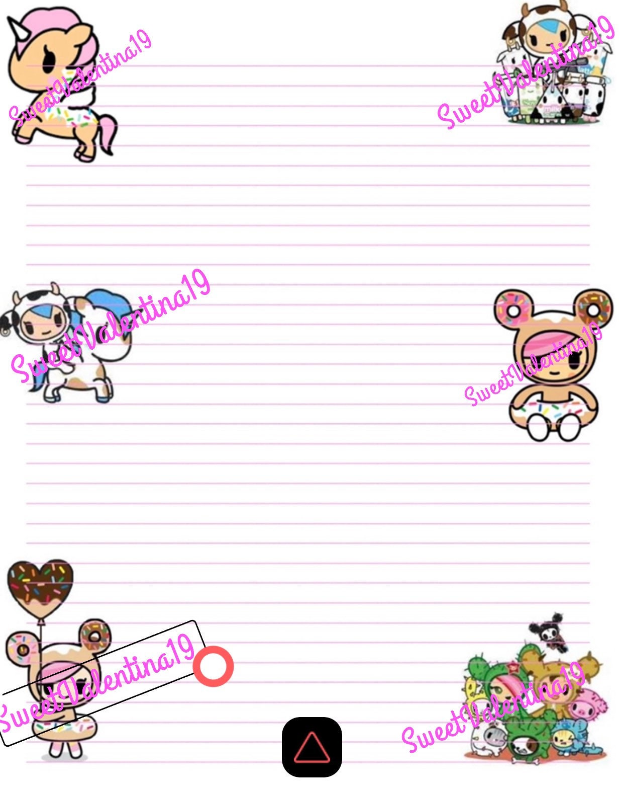 Tokidoki-inspired Lined Writing Paper Stationery - Etsy