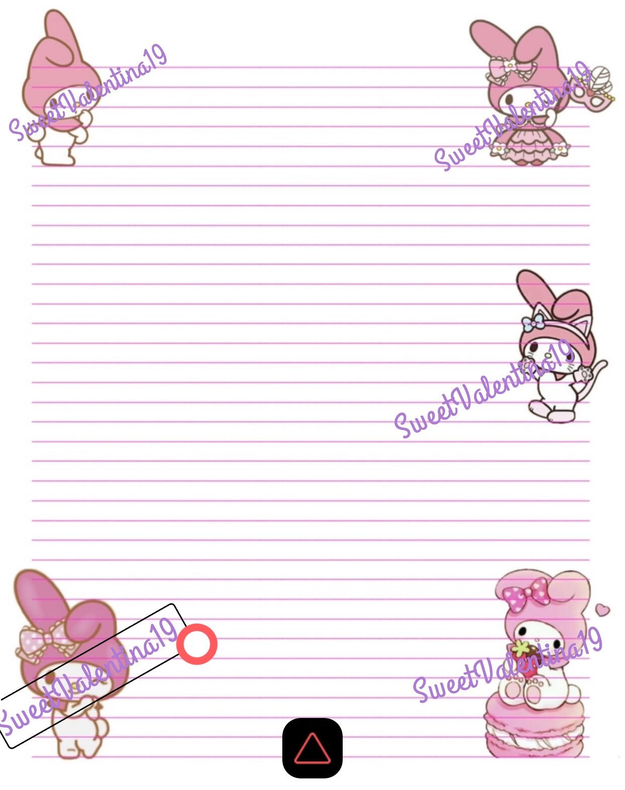 Hello Kitty and Friends-inspired Lined Writing Paper, Stationery - Etsy