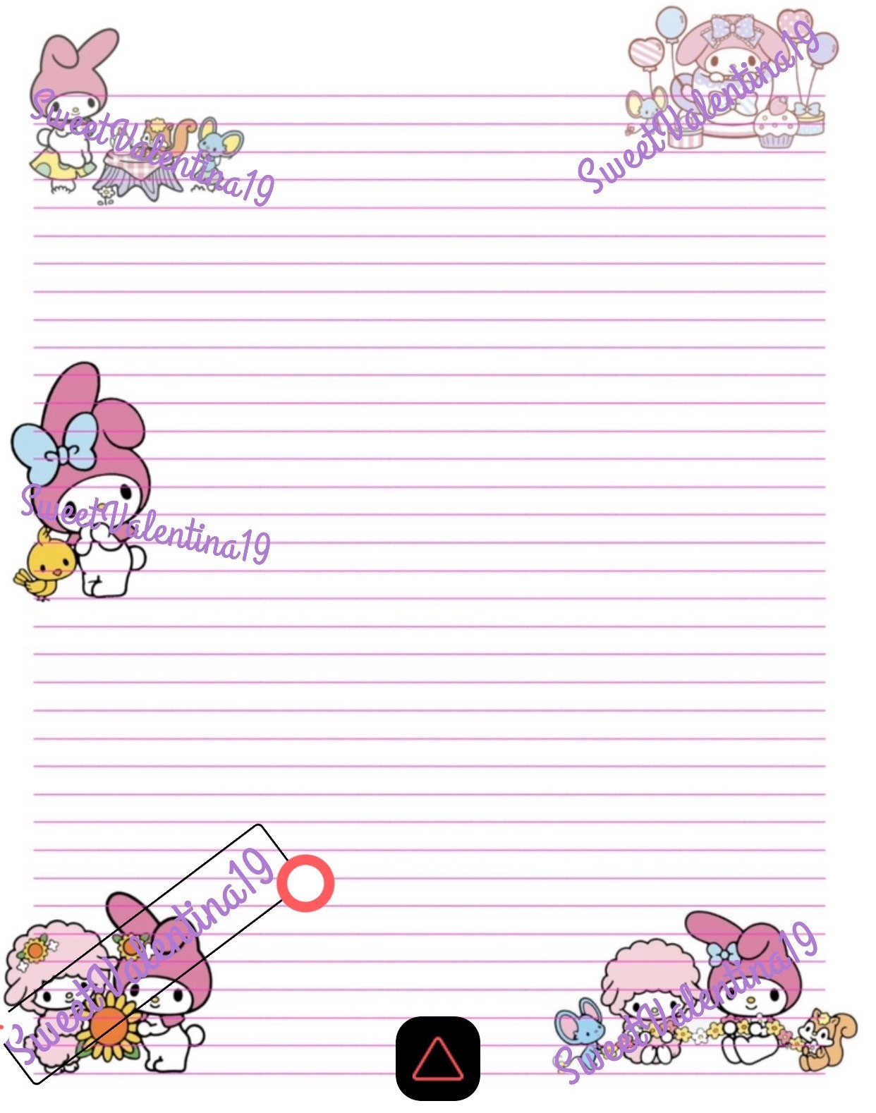 Hello Kitty and Friends-inspired Lined Writing Paper, Stationery - Etsy
