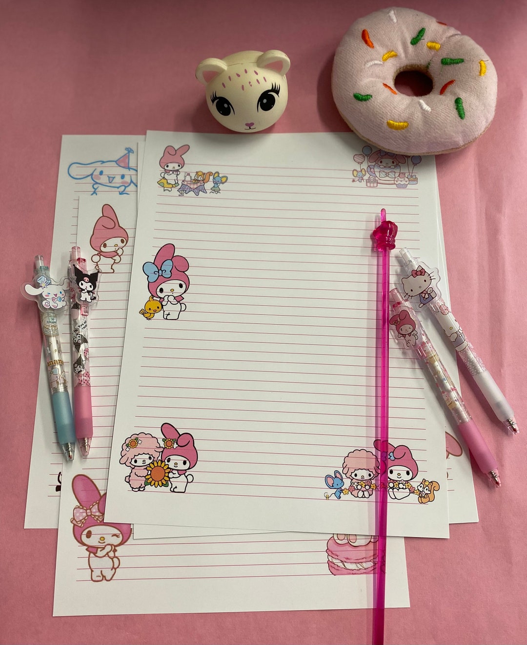 Hello Kitty and Friends-inspired Lined Writing Paper, Stationery - Etsy
