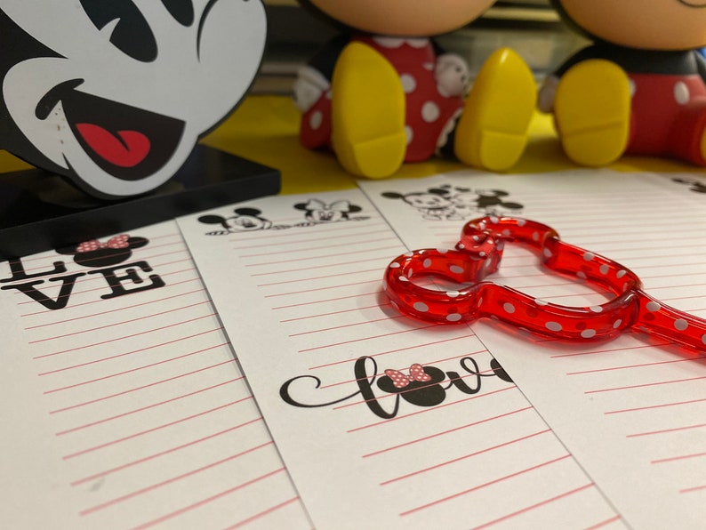 Disney-inspired Minnie and Mickey Mouse Lined Writing Paper, Stationery ...