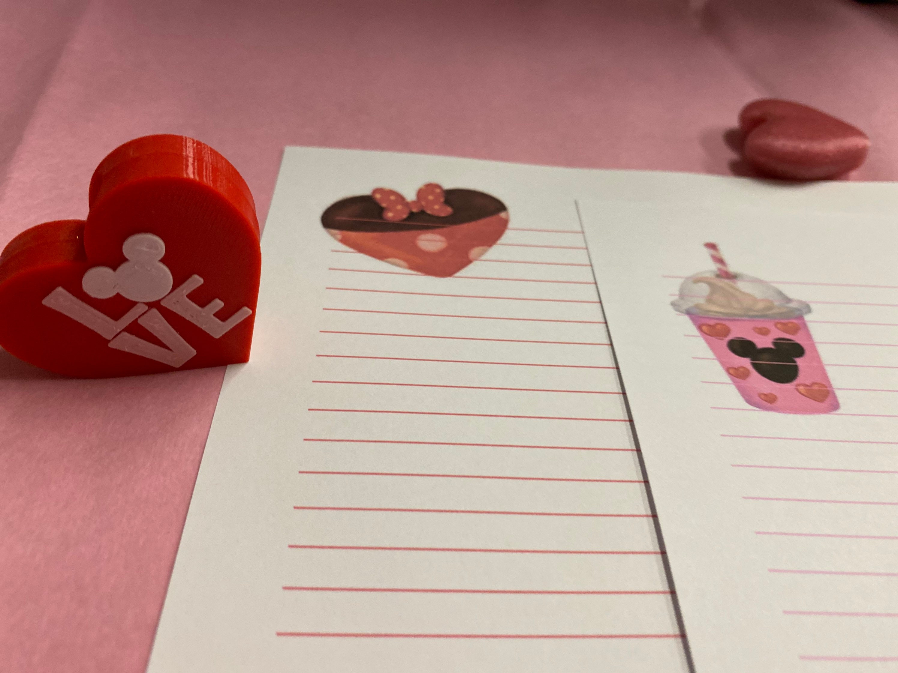 Kawaii Disney-inspired Valentines Day Lined Writing Paper, Stationery ...