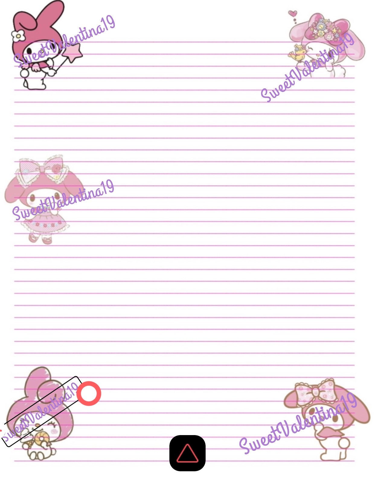 Hello Kitty and Friends-inspired Lined Writing Paper, Stationery - Etsy