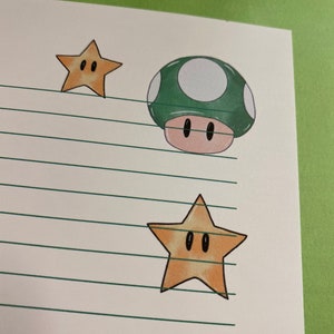 Mario Bros. Lined Writing Paper, Kawaii Stationery - Etsy