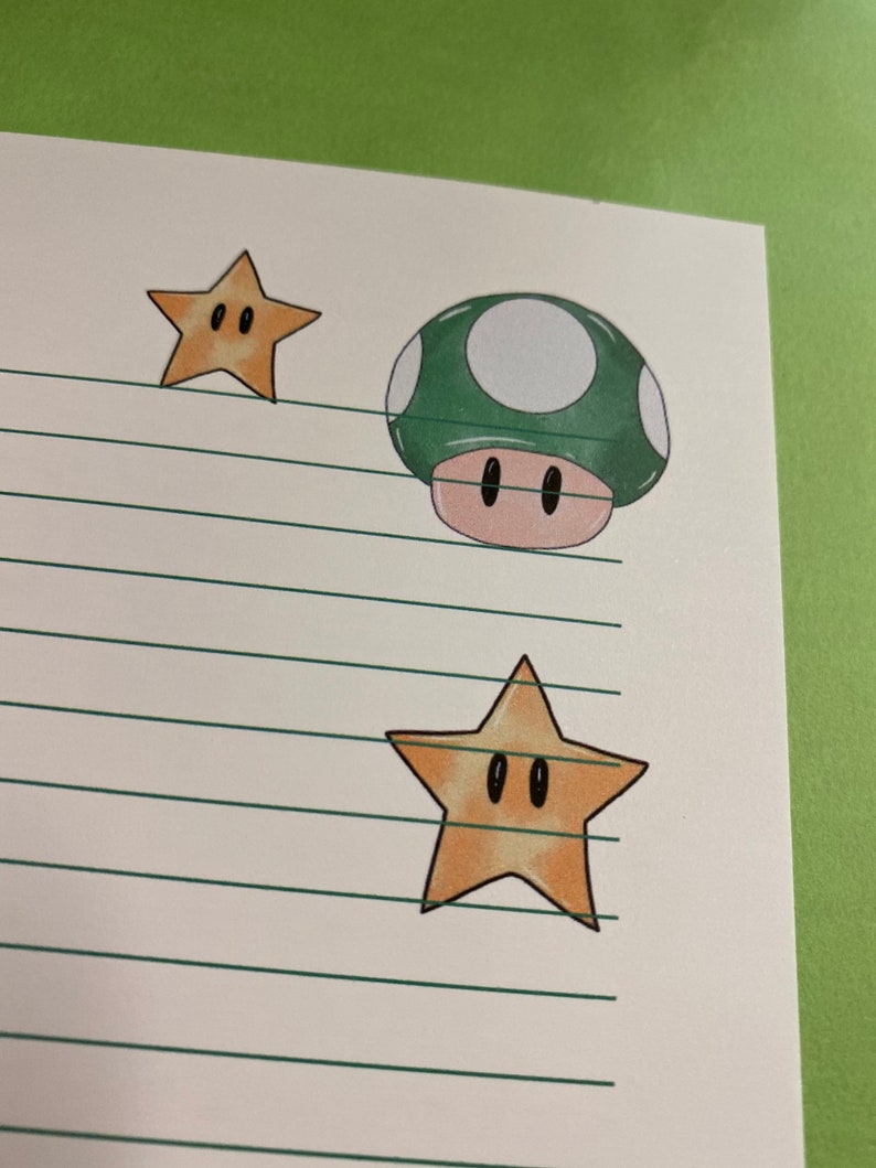Mario Bros. Lined Writing Paper, Kawaii Stationery - Etsy