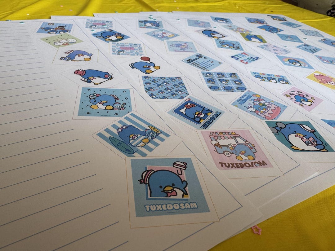 Tuxedo Sam-inspired Kawaii Lined Writing Paper - Etsy