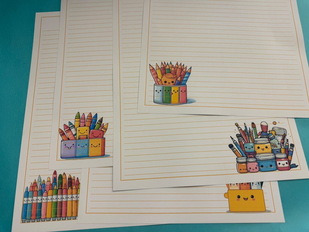 Kawaii School LINED Writing Paper Stationery - Etsy