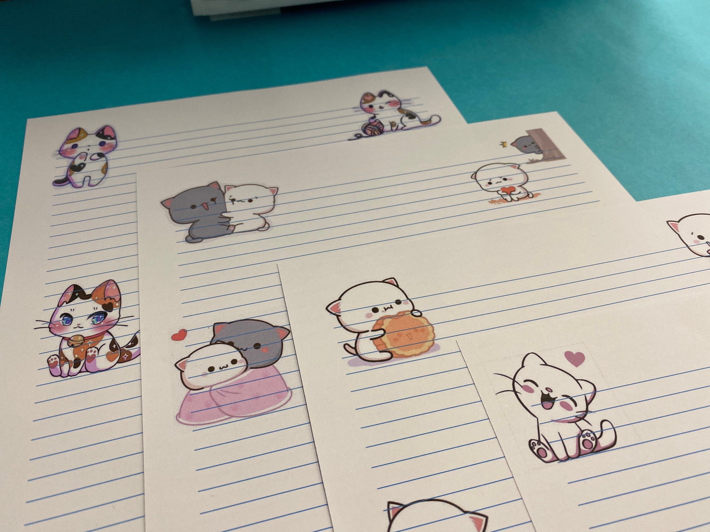 Kawaii Cats Lined Writing Paper, Stationery - Etsy
