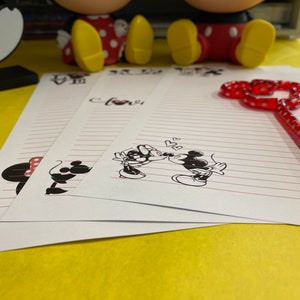Disney-inspired Minnie and Mickey Mouse Lined Writing Paper, Stationery ...