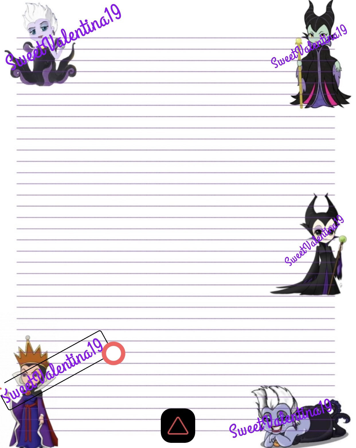 Disney-inspired Chibi/kawaii Villains Lined Writing Paper - Etsy