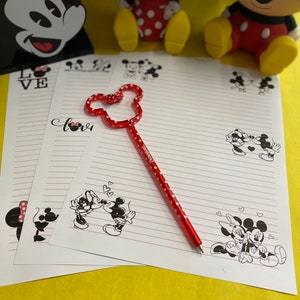 Disney-inspired Minnie and Mickey Mouse Lined Writing Paper, Stationery ...