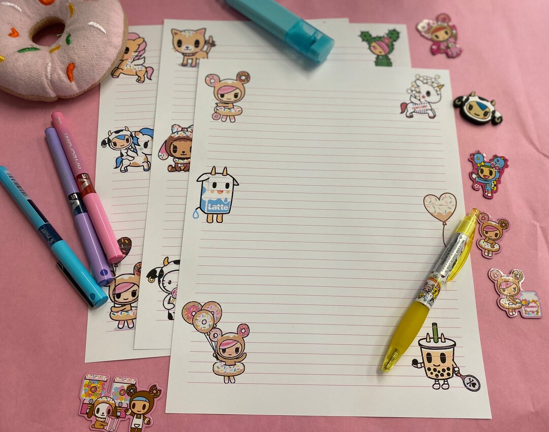 Sampler Kawaii Lined Writing Stationery Paper - Etsy