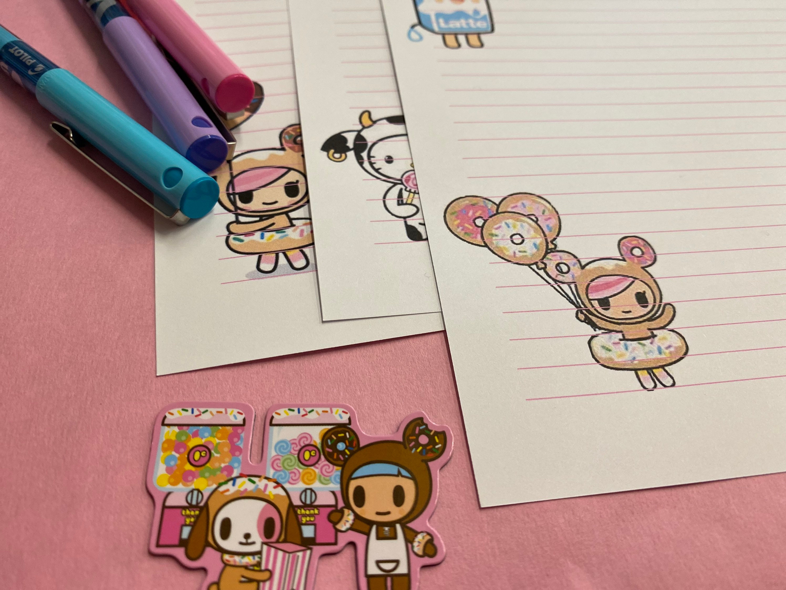 Tokidoki-inspired Lined Writing Paper, Stationery - Etsy