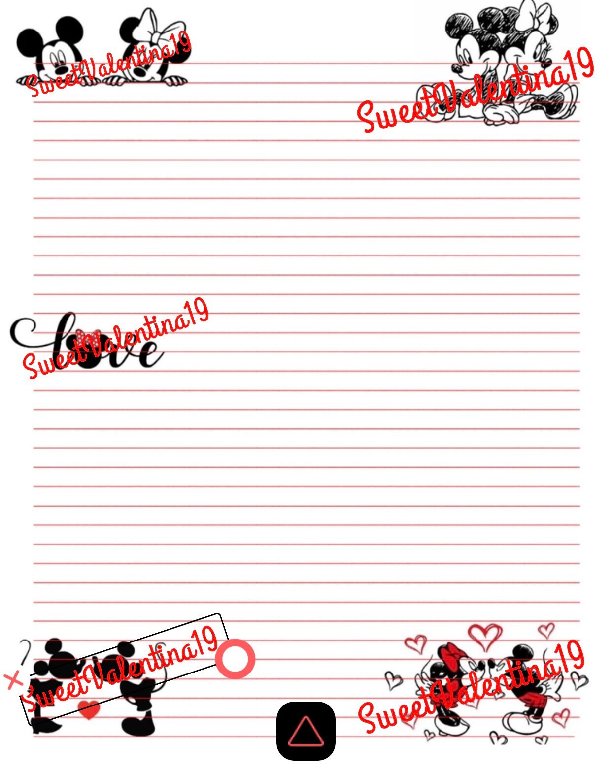 Disney-inspired Minnie and Mickey Mouse Lined Writing Paper - Etsy