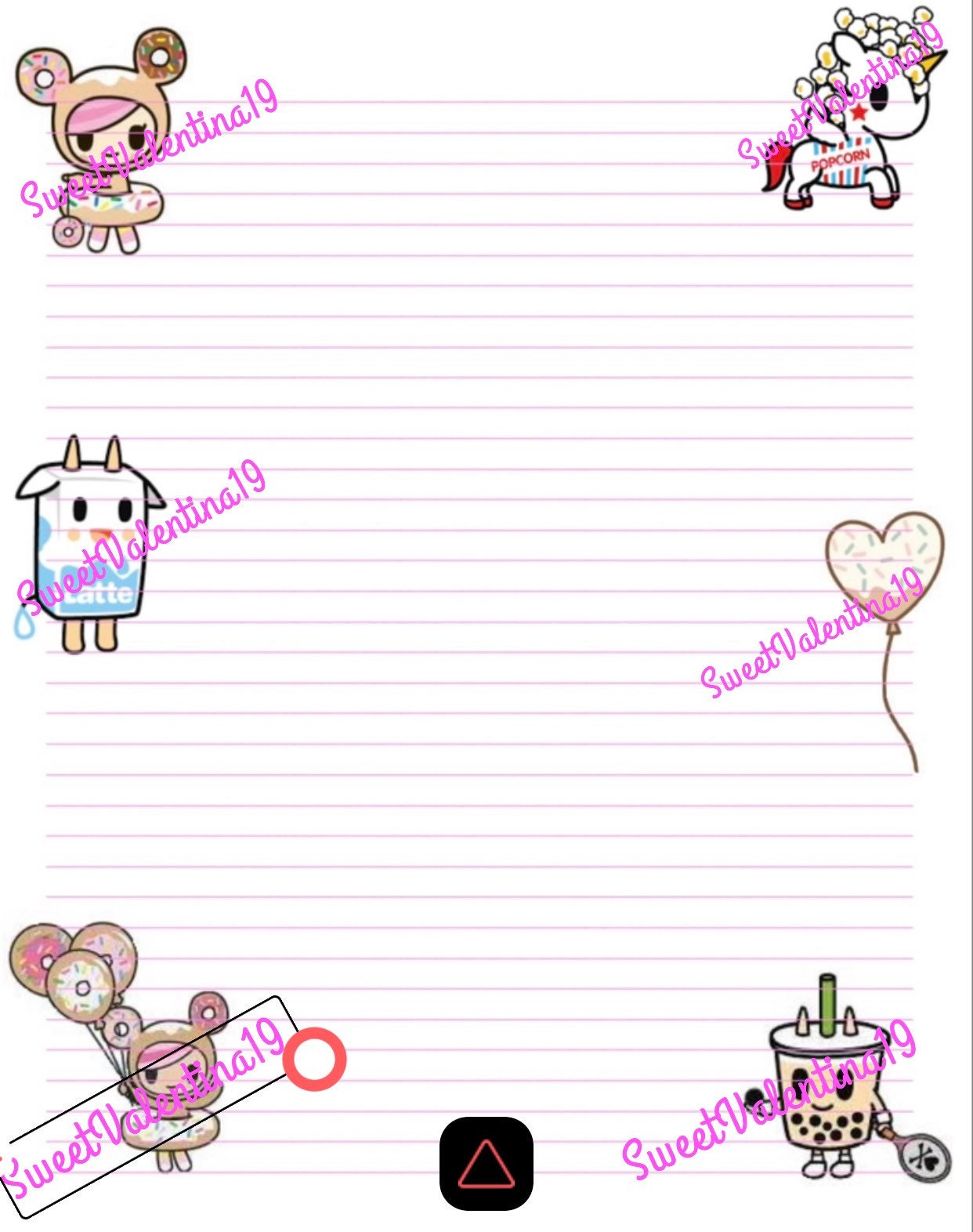 Tokidoki-inspired Lined Writing Paper, Stationery - Etsy