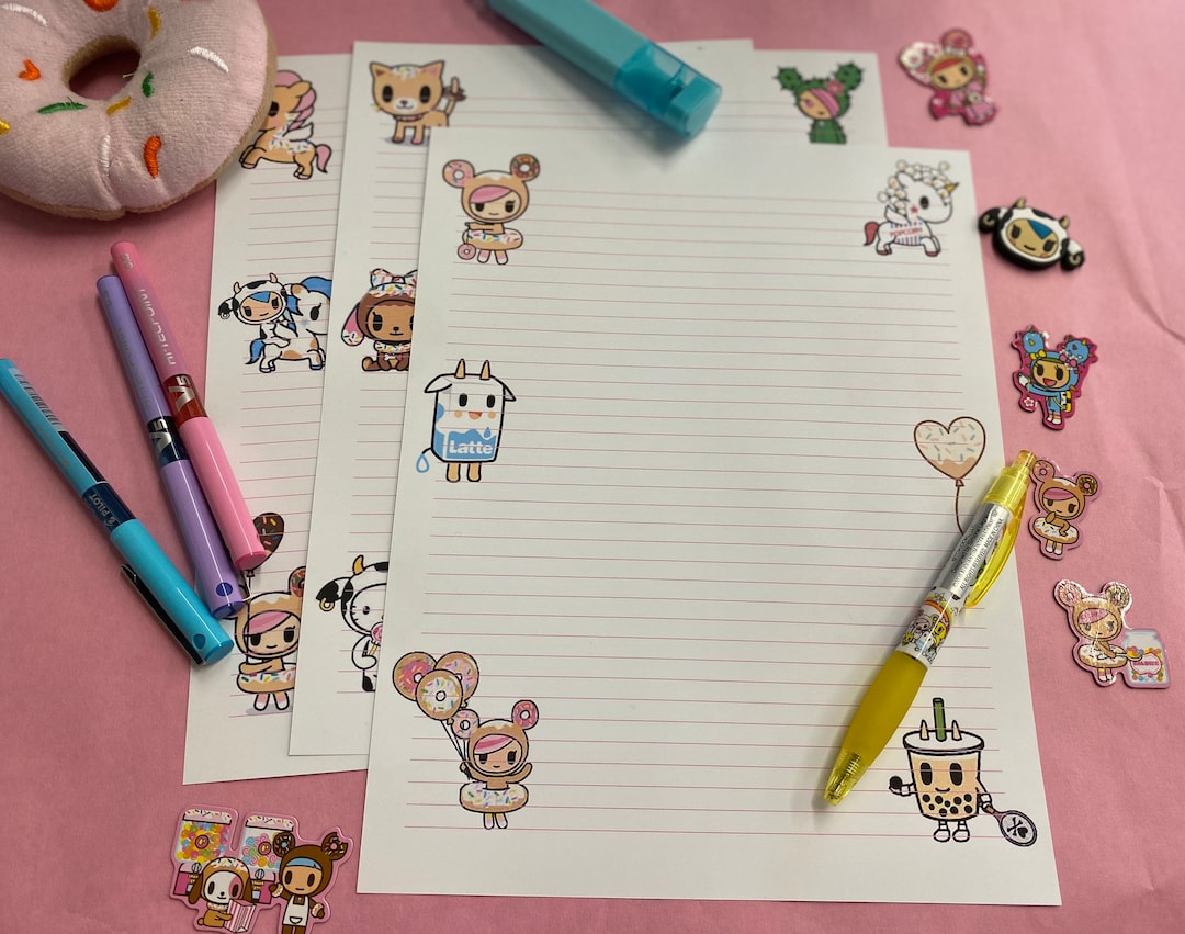 Tokidoki-inspired Lined Writing Paper, Stationery - Etsy