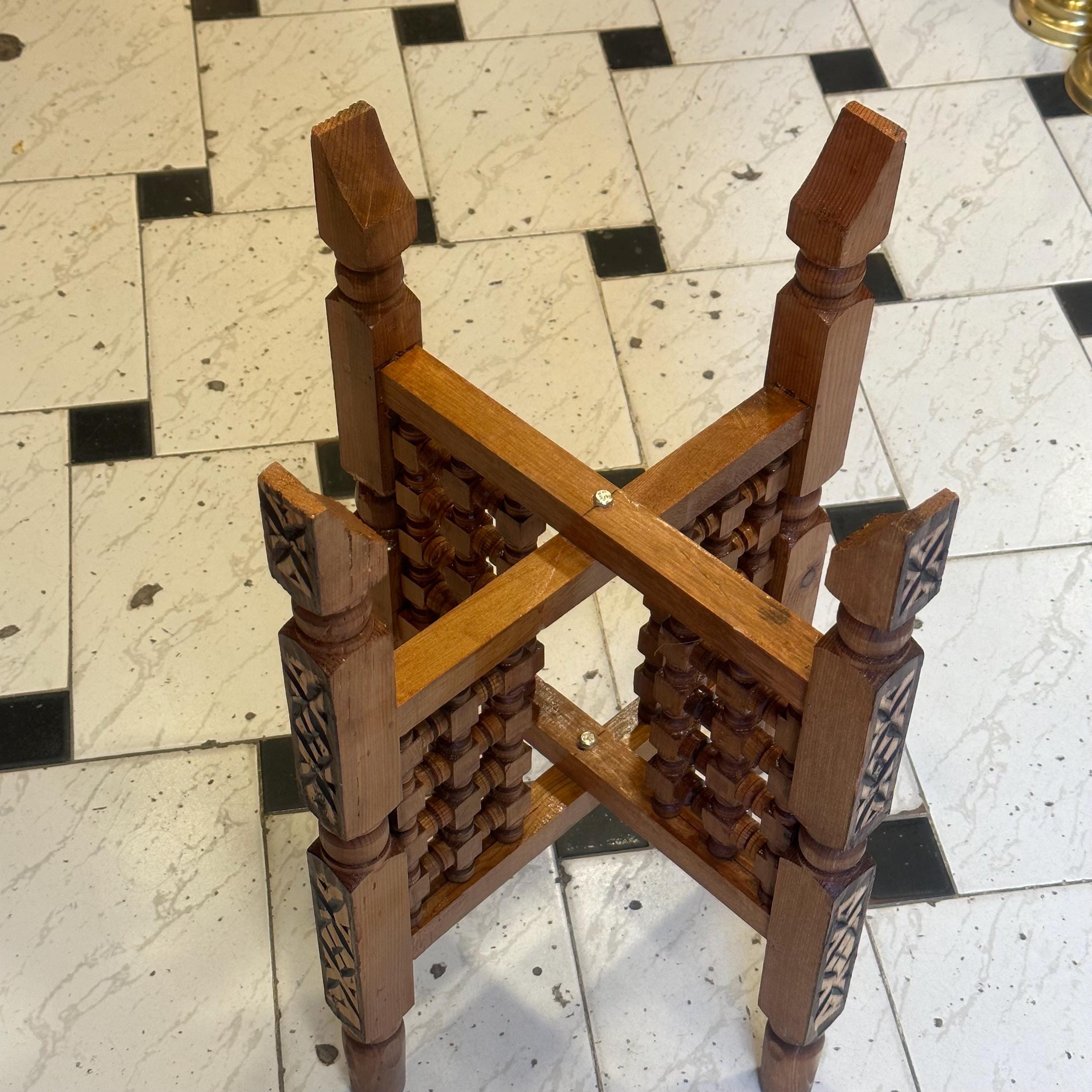 Moroccan Brass Table, Moroccan Table in Wood and Brass, Marrakech Fés ...