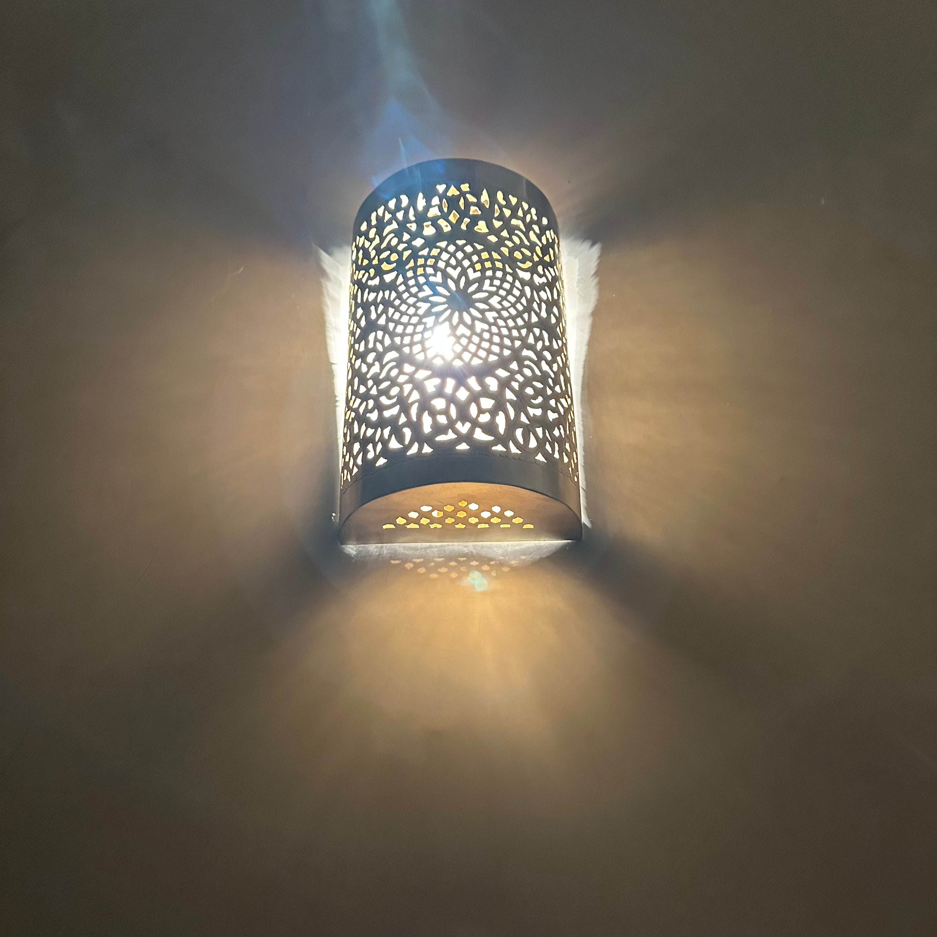 Moroccan Brass Wall Lamp, Bronze Wall Lamp, Artisanal Wall Lamp ...