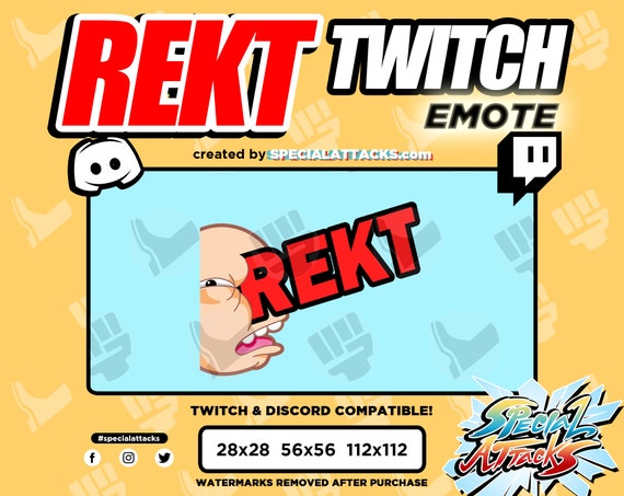 Twitch Discord Emote Rekt Wrecked | Etsy
