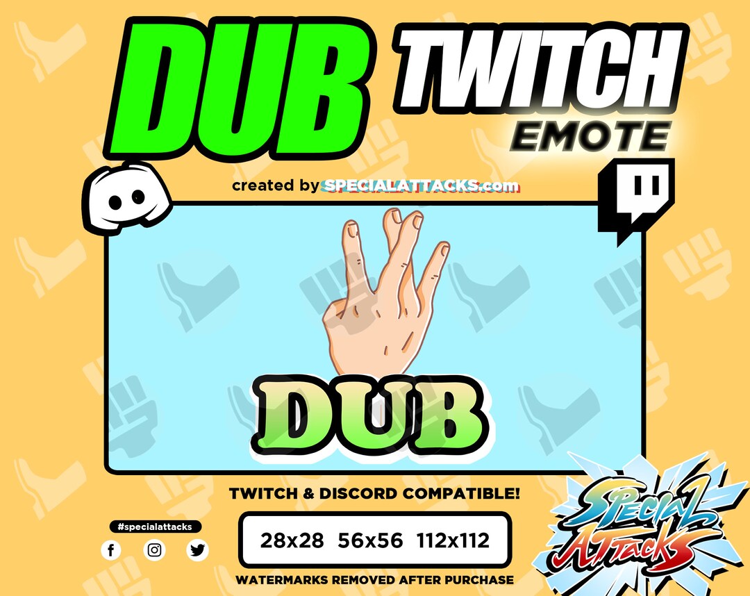 Twitch Discord Emote DUB Win Hand Gesture - Etsy
