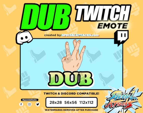 Twitch Discord Emote DUB Win Hand Gesture | Etsy