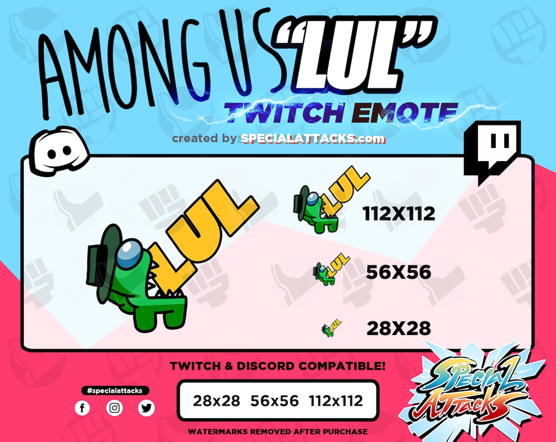 Twitch Discord Emote / Among Us LUL - Etsy España