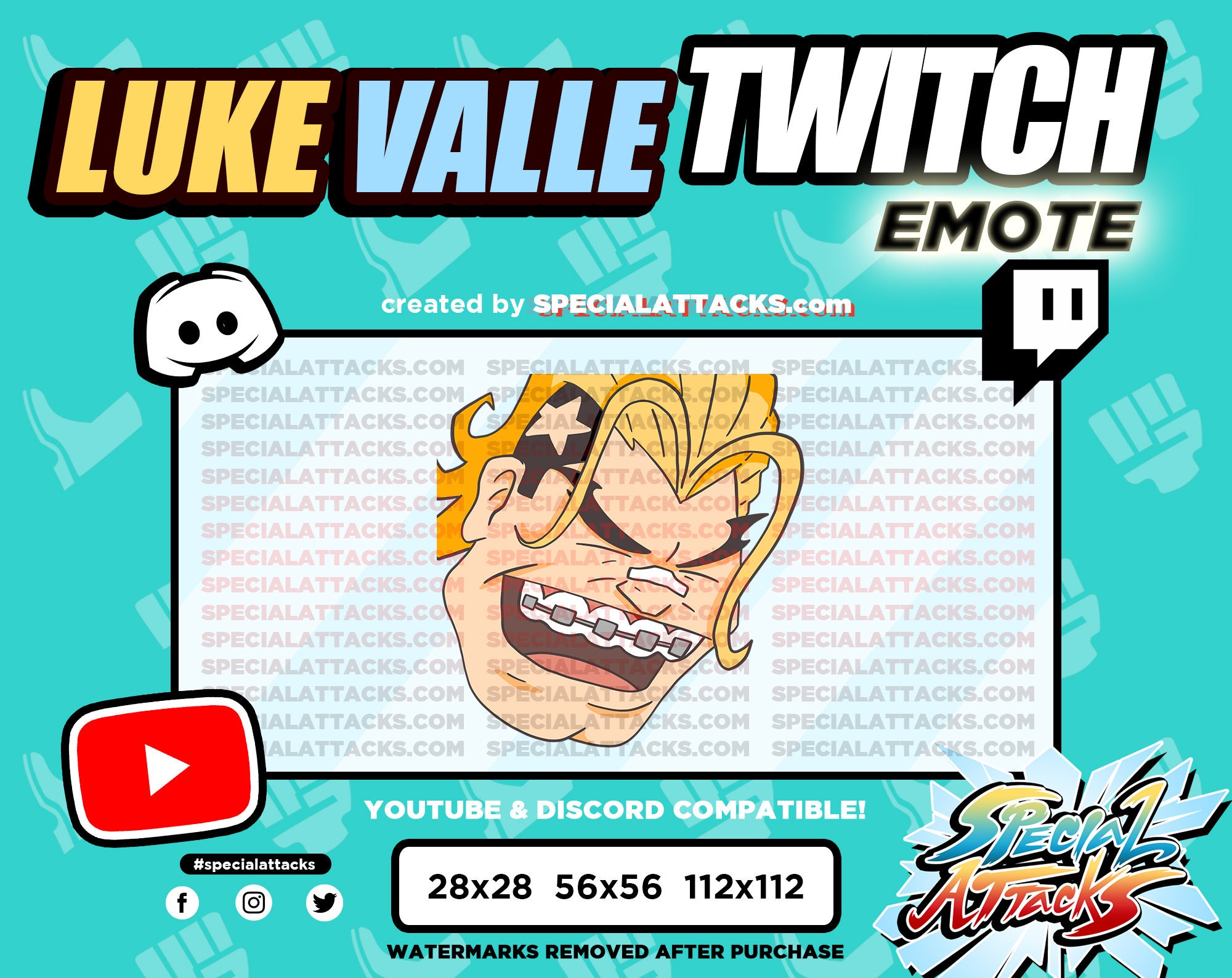 Twitch Discord Emote Luke Valle Lul Laugh Street Fighter - Etsy