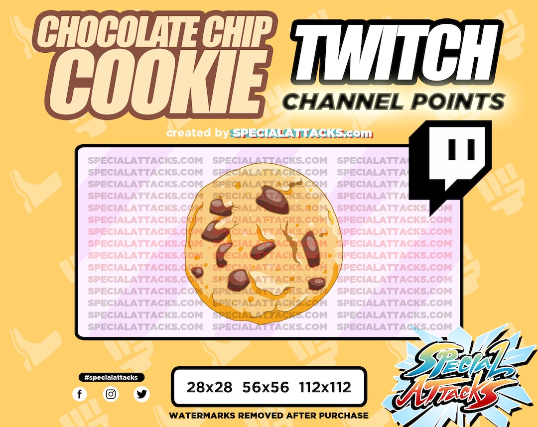 Twitch Channel Points Emote - Chocolate Chip Cookie - Etsy