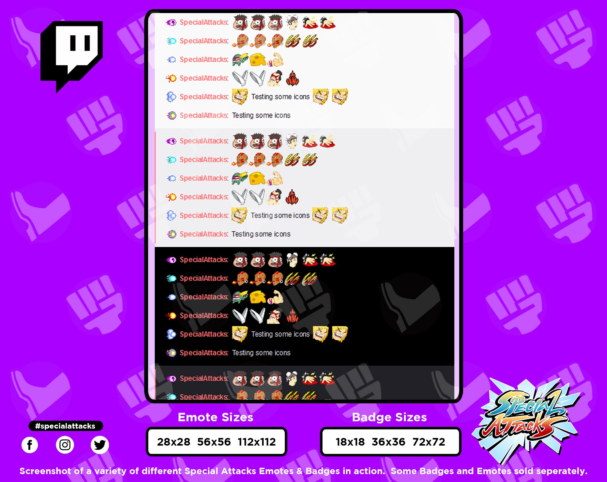 Street Fighter Fighting Game Twitch - Discord 8 Emotes Bundle Pack ...