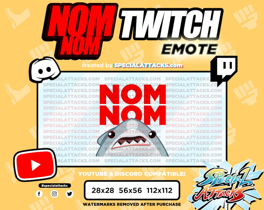 Twitch - Discord Emote | Nom Nom Shark - Etsy